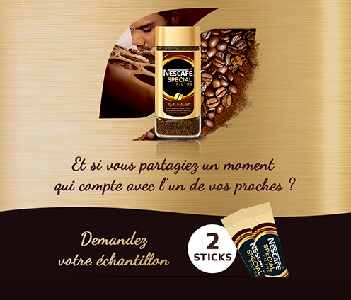 Échantillon de 2 sticks Nescafé spécial - Wikiconso